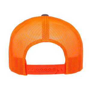 6606T YP CLASSICS® RETRO TRUCKER CAP | Charcoal / Neon Orange